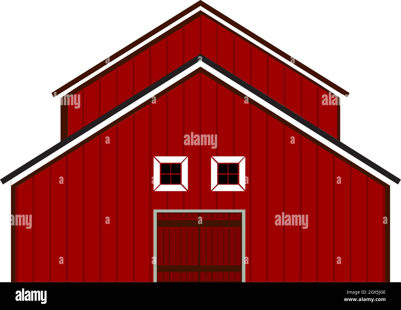 Red Barn house illustration Vector on white background Stock Vector ...
