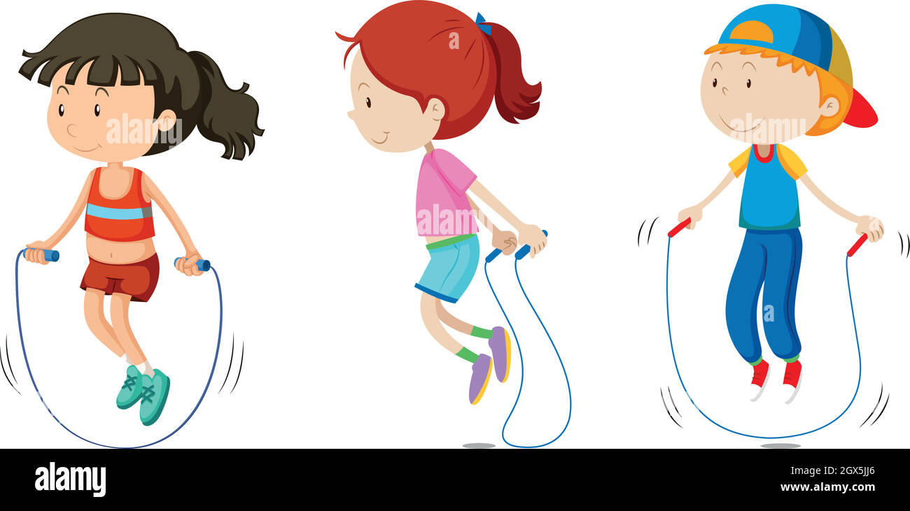 Set of children skipping Stock Vector Image & Art - Alamy