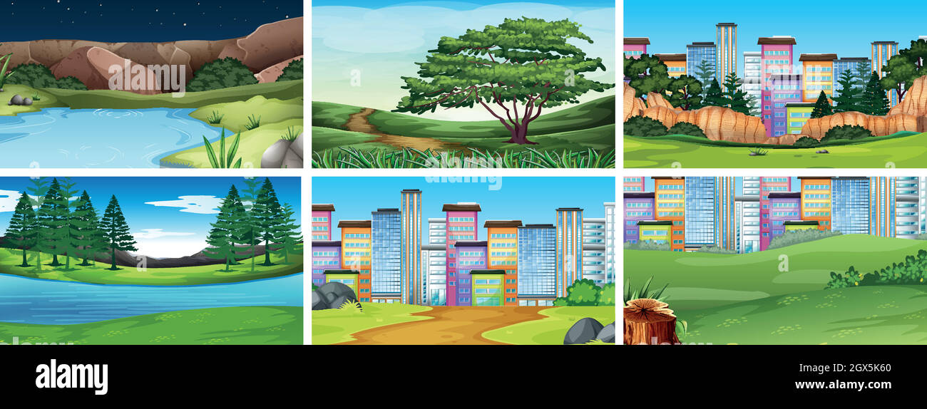 Natural environment lanscape scene Stock Vector Image & Art - Alamy