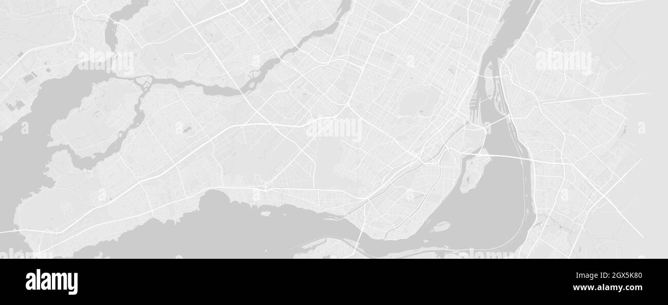 White and light grey Montreal city area vector horizontal background ...