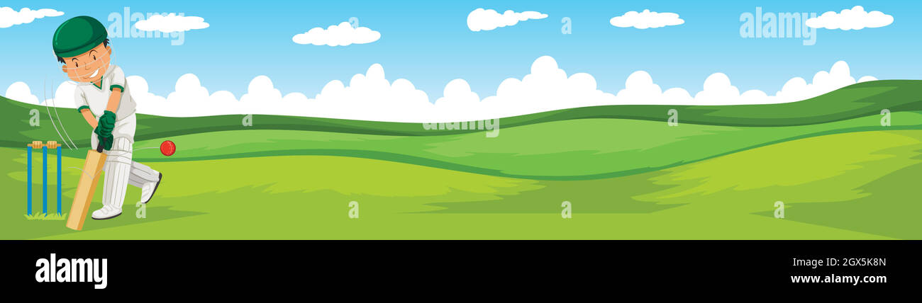 Cricket ball man in background Stock Vector Images - Alamy