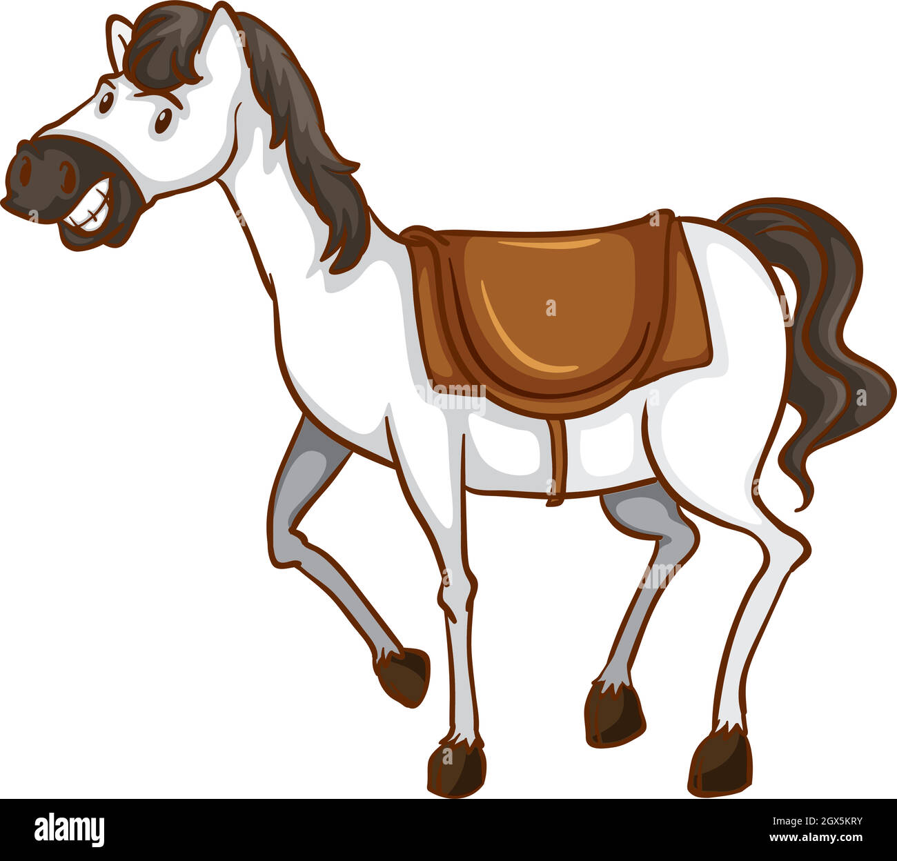 Close up white pony horse Stock Vector Images - Alamy