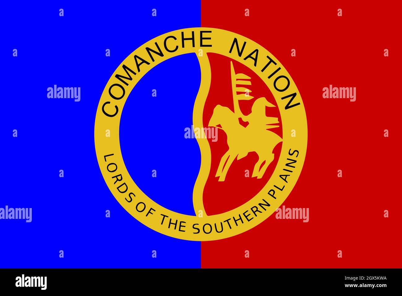 Comanche Nation flag in real proportions and colors, vector image Stock ...