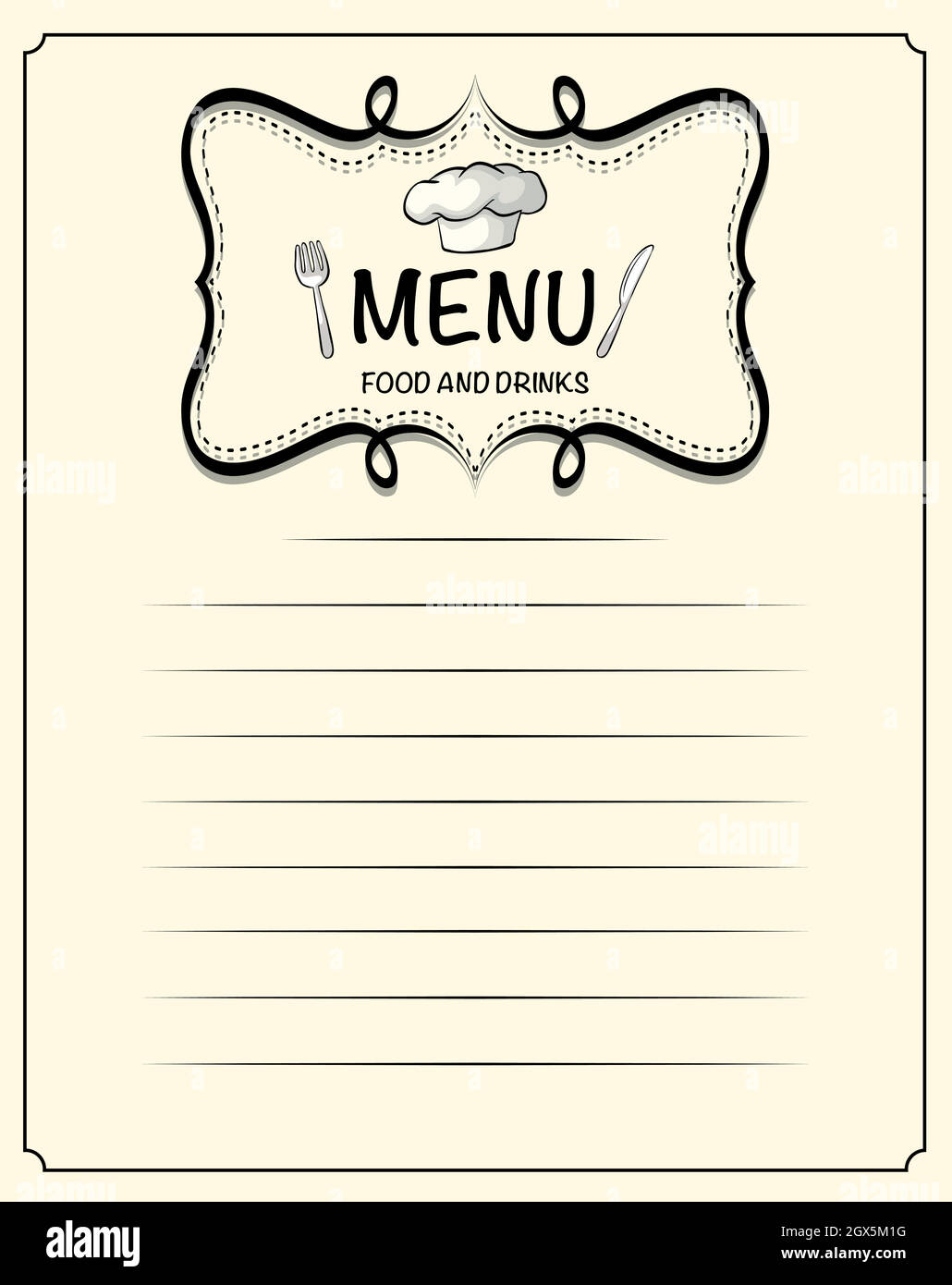 Line paper design with menu Stock Vector Image & Art - Alamy