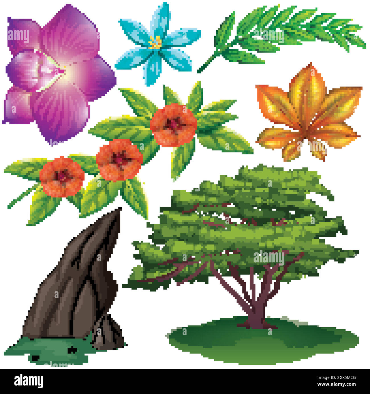 Set of isolated objects theme nature Stock Vector Image & Art - Alamy