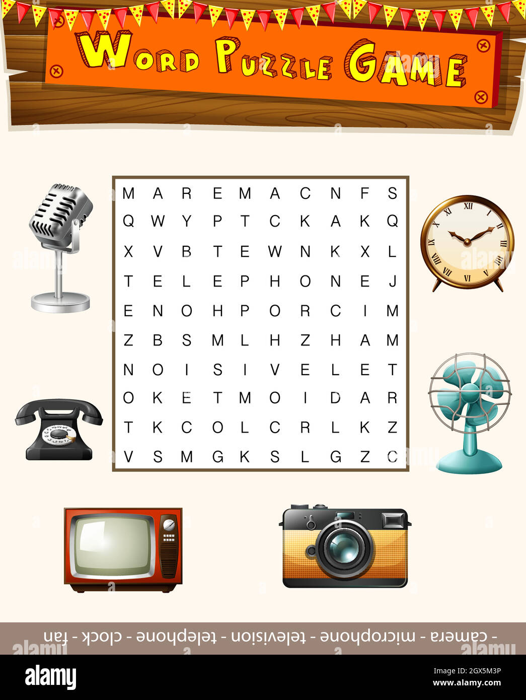 Word puzzle game template with many objects Stock Vector Image & Art ...