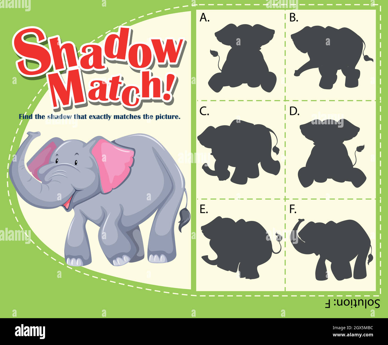 Game template for shadow matching elephant Stock Vector Image & Art - Alamy