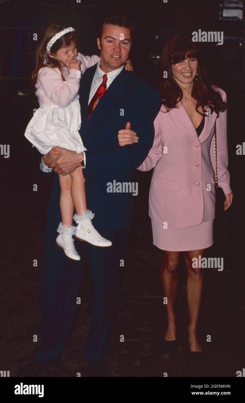 Paul Young singer with his wife Stacey attend the film