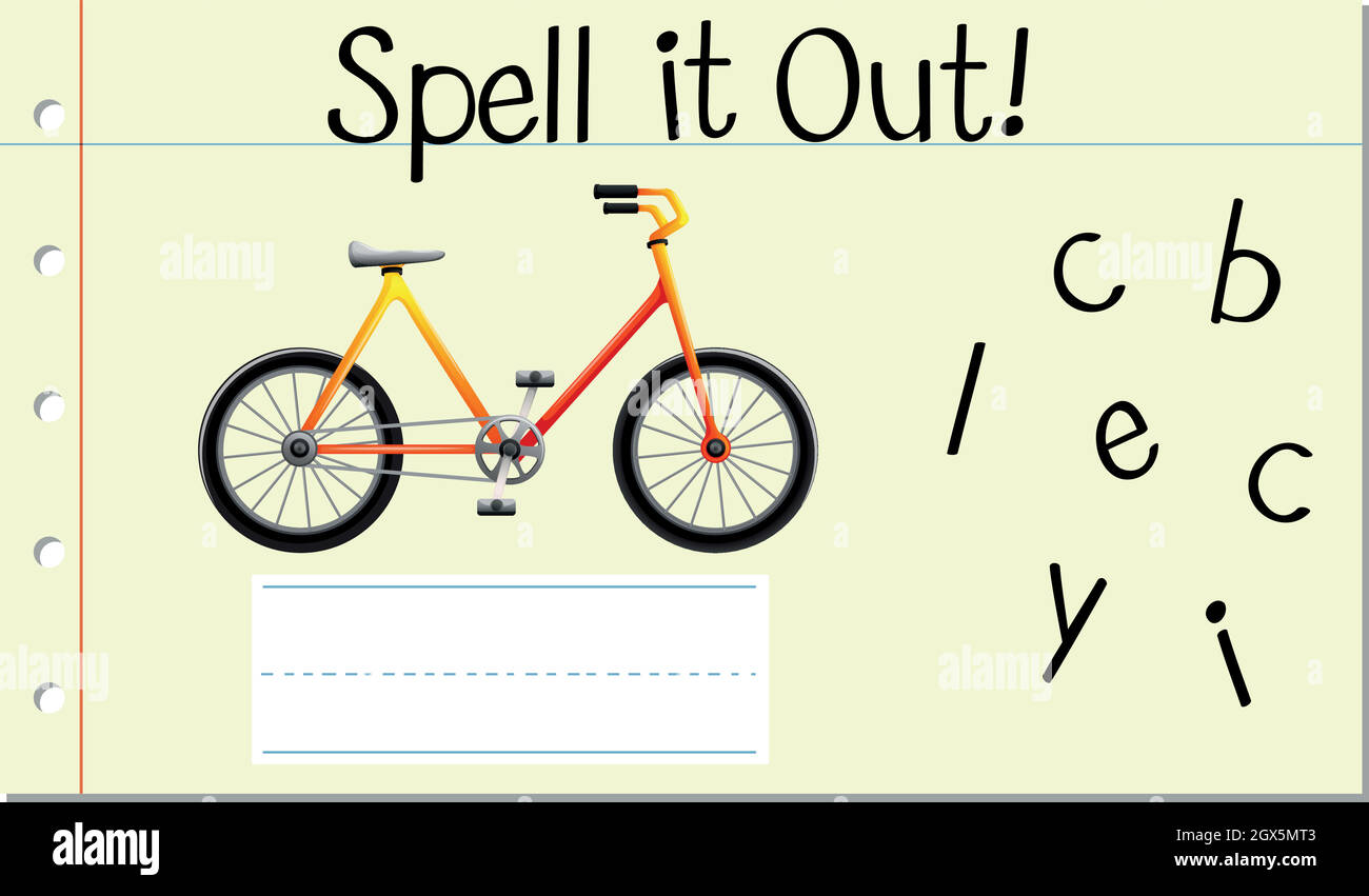Spell English word bicycle Stock Vector Image & Art - Alamy