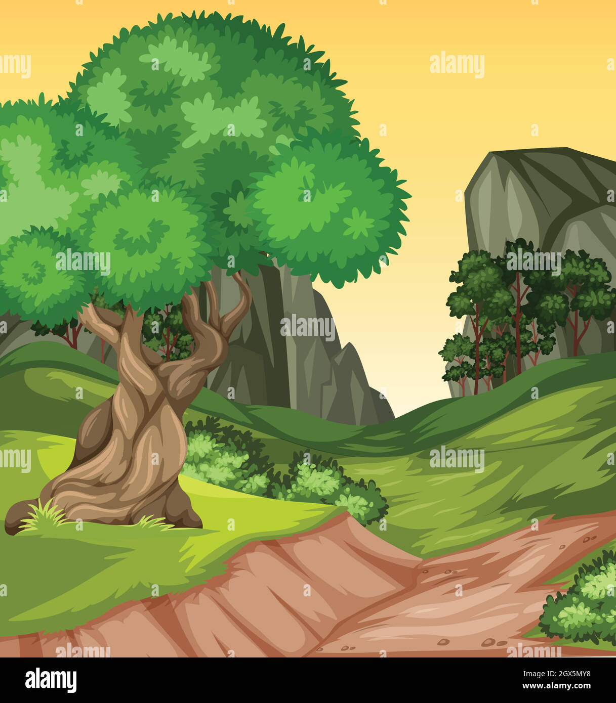 Beautiful nature hill landscape Stock Vector Image & Art - Alamy