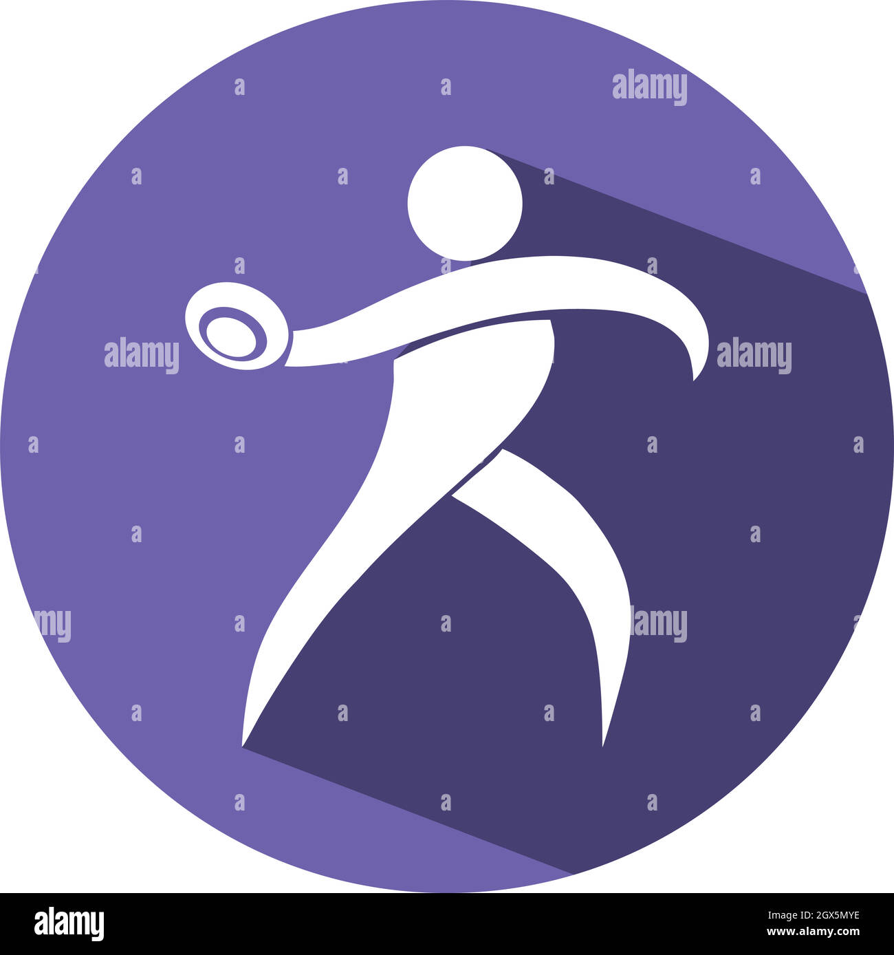 Sport icon design for discus on purple badge Stock Vector Image & Art ...