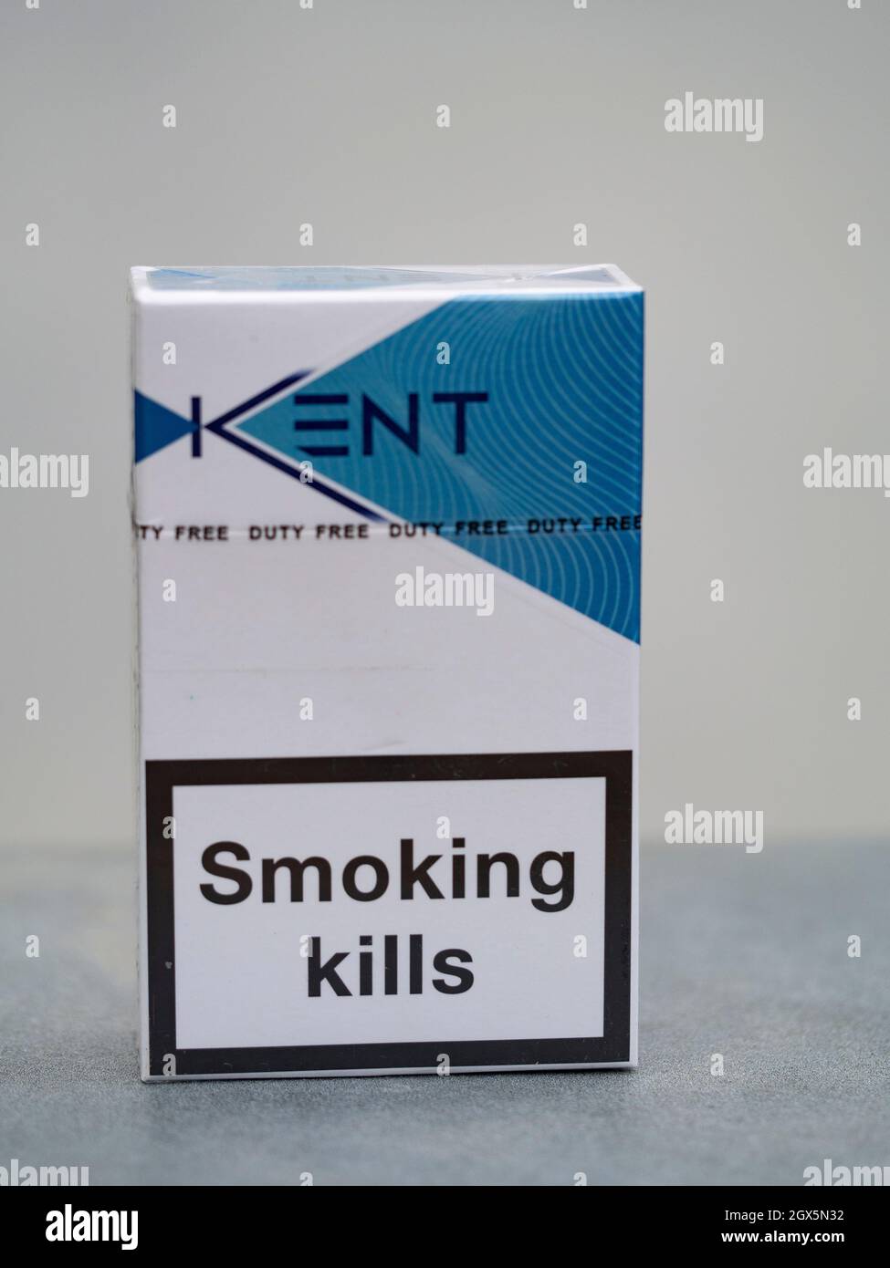 In this photo illustration, a pack of Kent Blue Cigarettes, made by ...