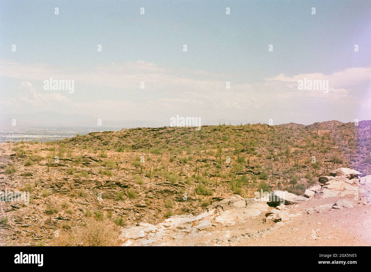 Desolate Arizona desert landscape on film Stock Photo - Alamy