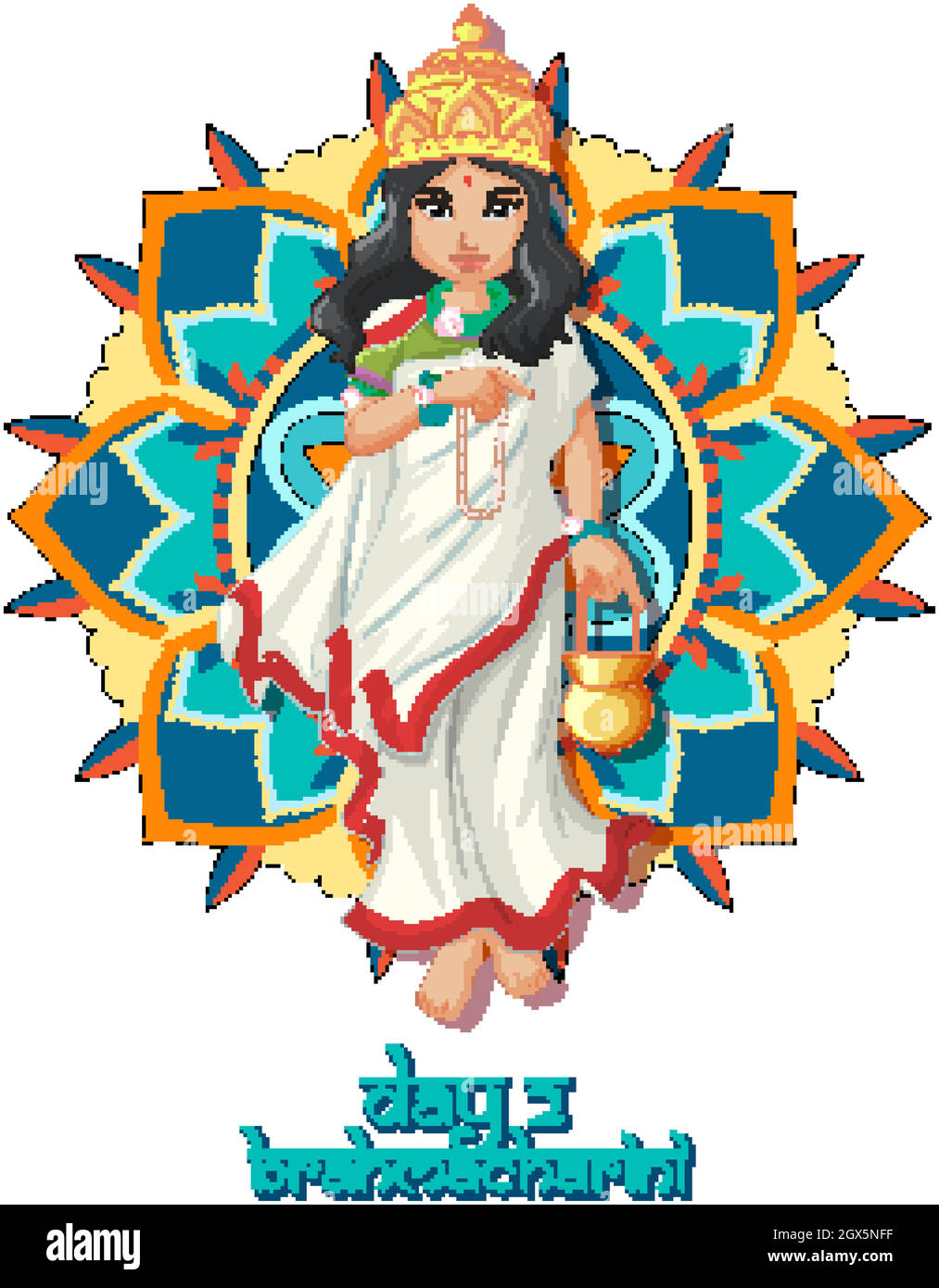 Navarati festival poster design with goddess Stock Vector Image & Art ...