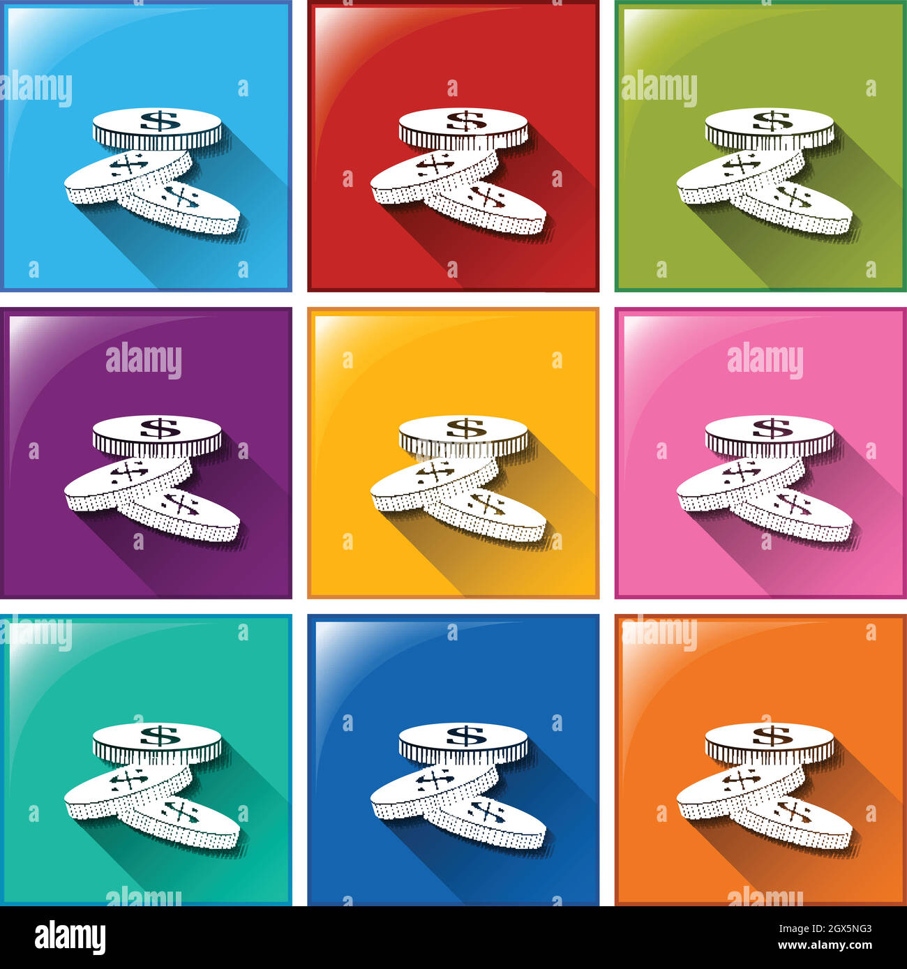 Dollar money red button Stock Vector Images - Alamy