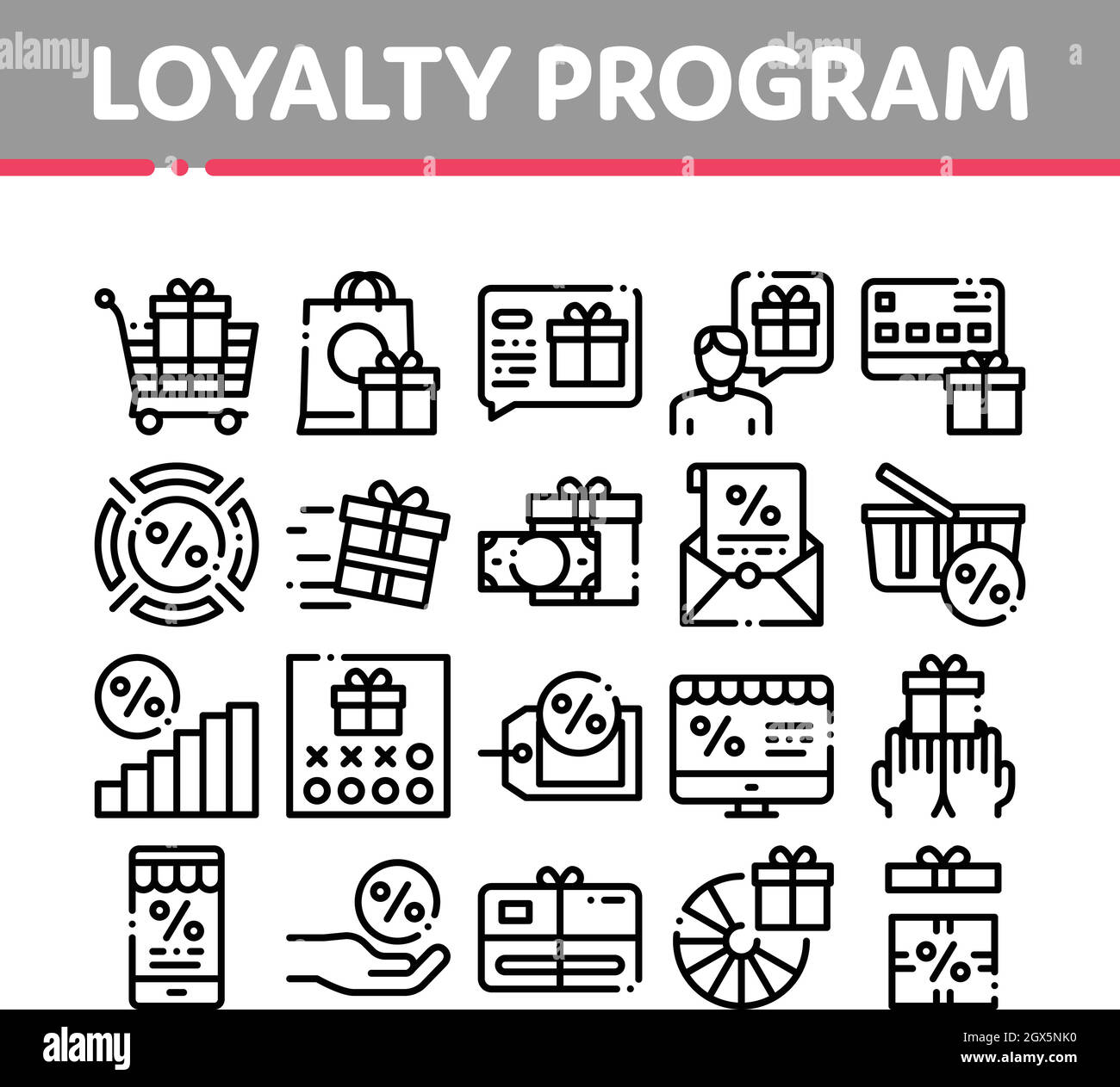 Loyalty Program For Customer Icons Set Vector Stock Vector Image & Art ...