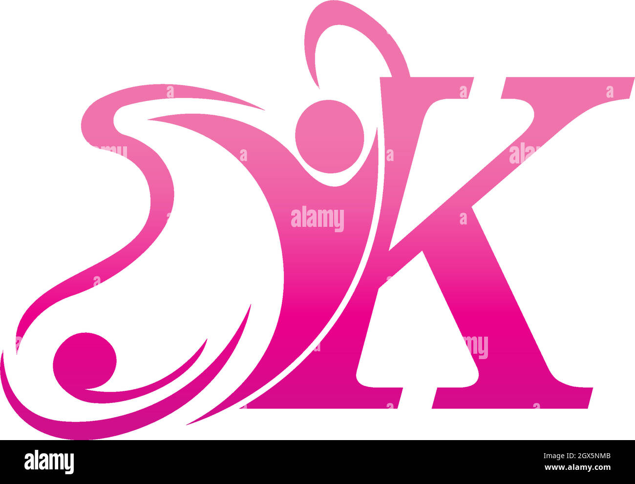 Letter K butterfly and success human icon logo design illustration ...