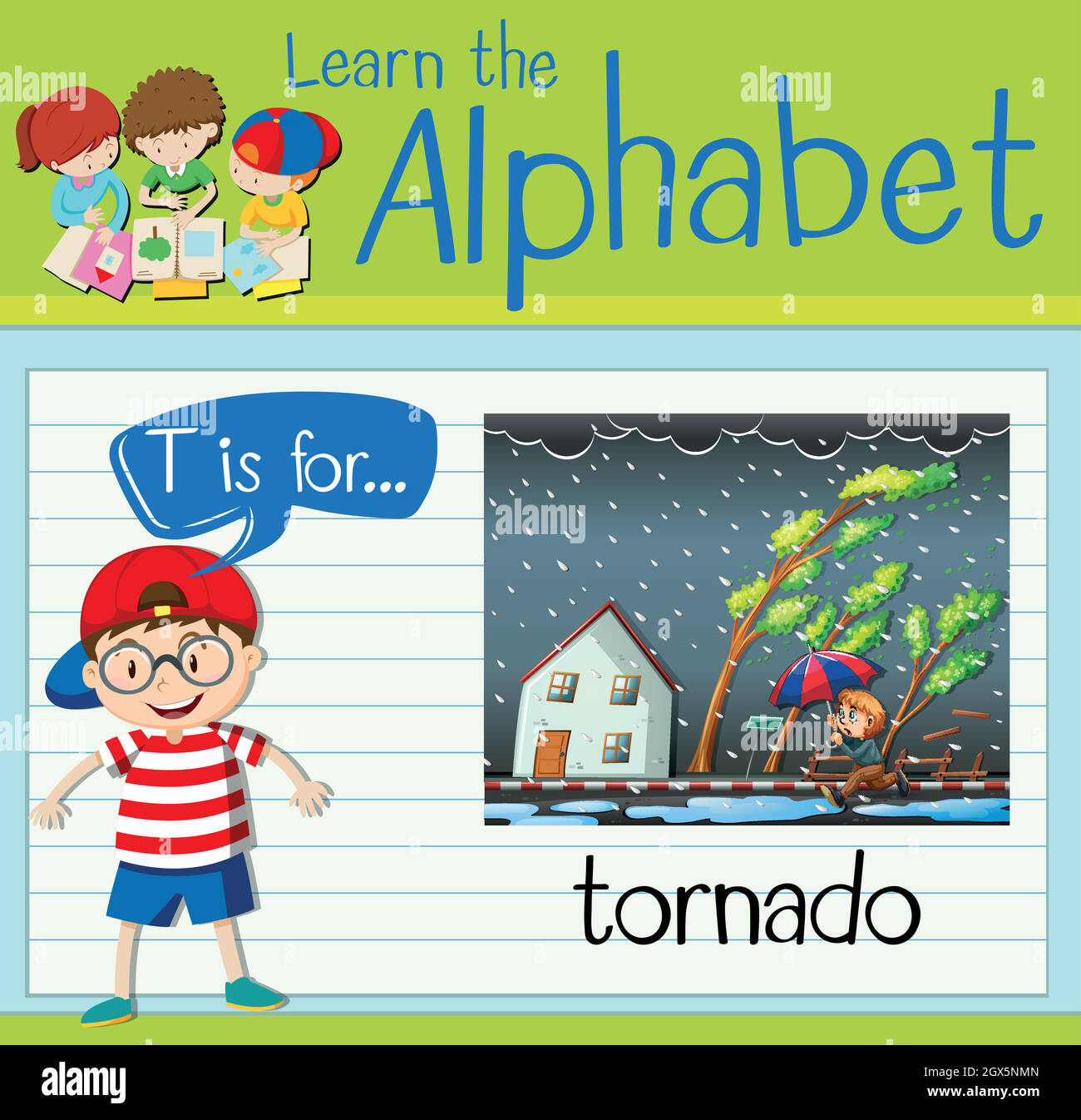 Flashcard letter T is for tornado Stock Vector Image & Art - Alamy