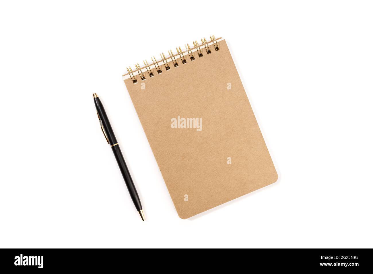 Spiral notepad and pen Isolated on white background. Template mock up ...