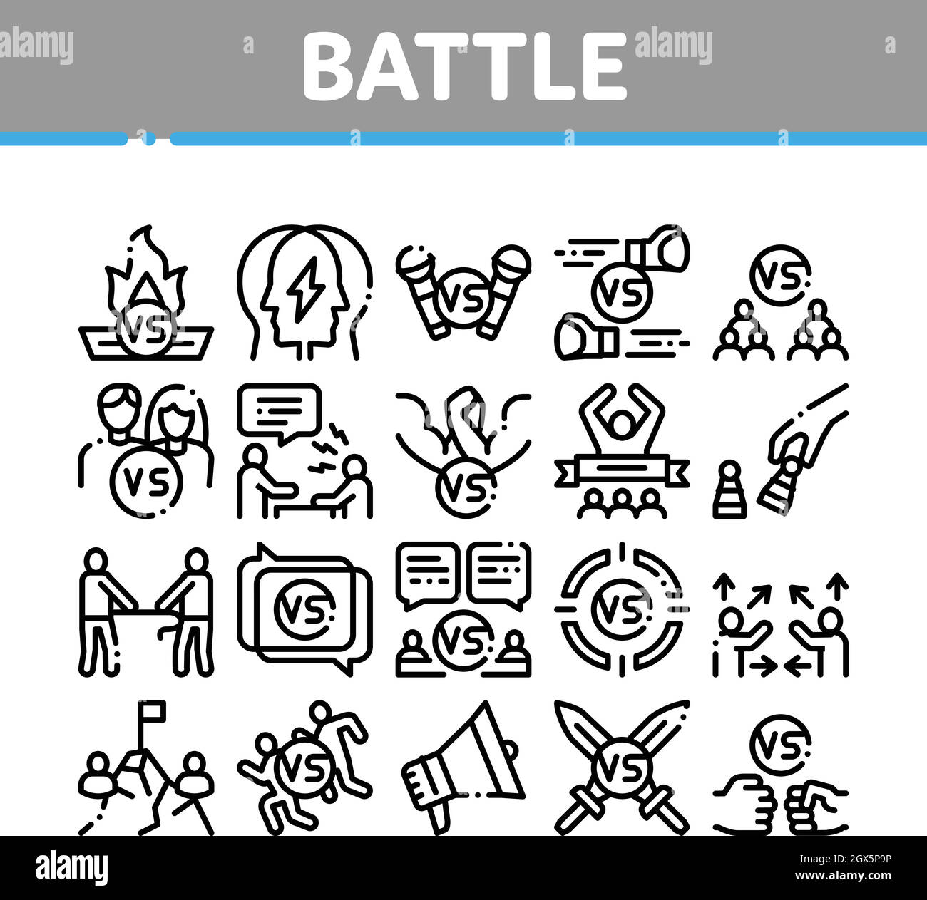 Battle Competition Collection Icons Set Vector Stock Vector Image & Art ...