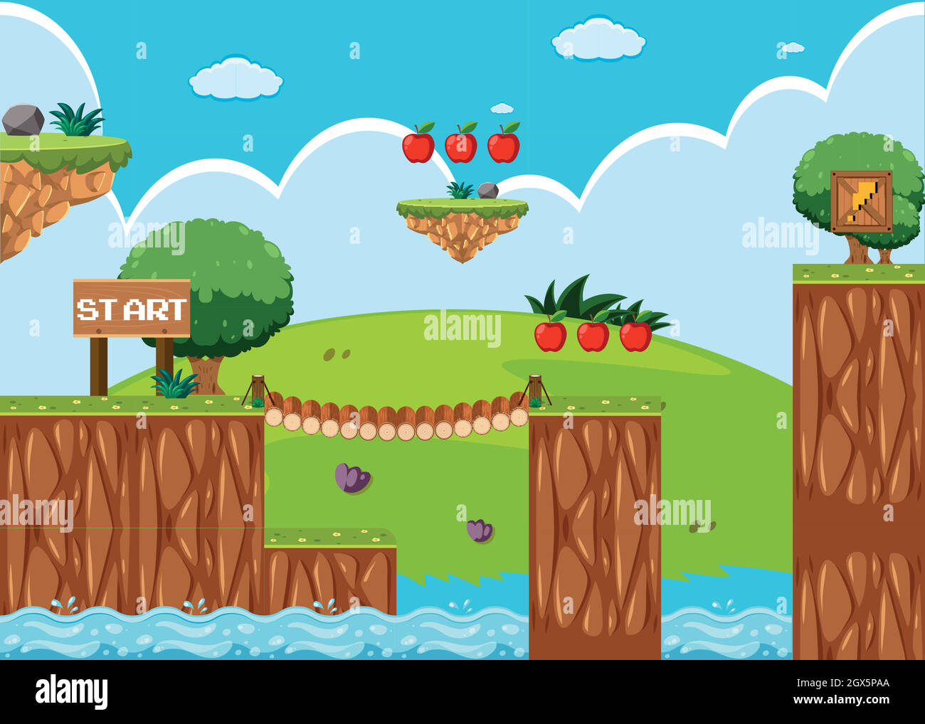 Adventure Game on the Island Scene Stock Vector Image & Art - Alamy