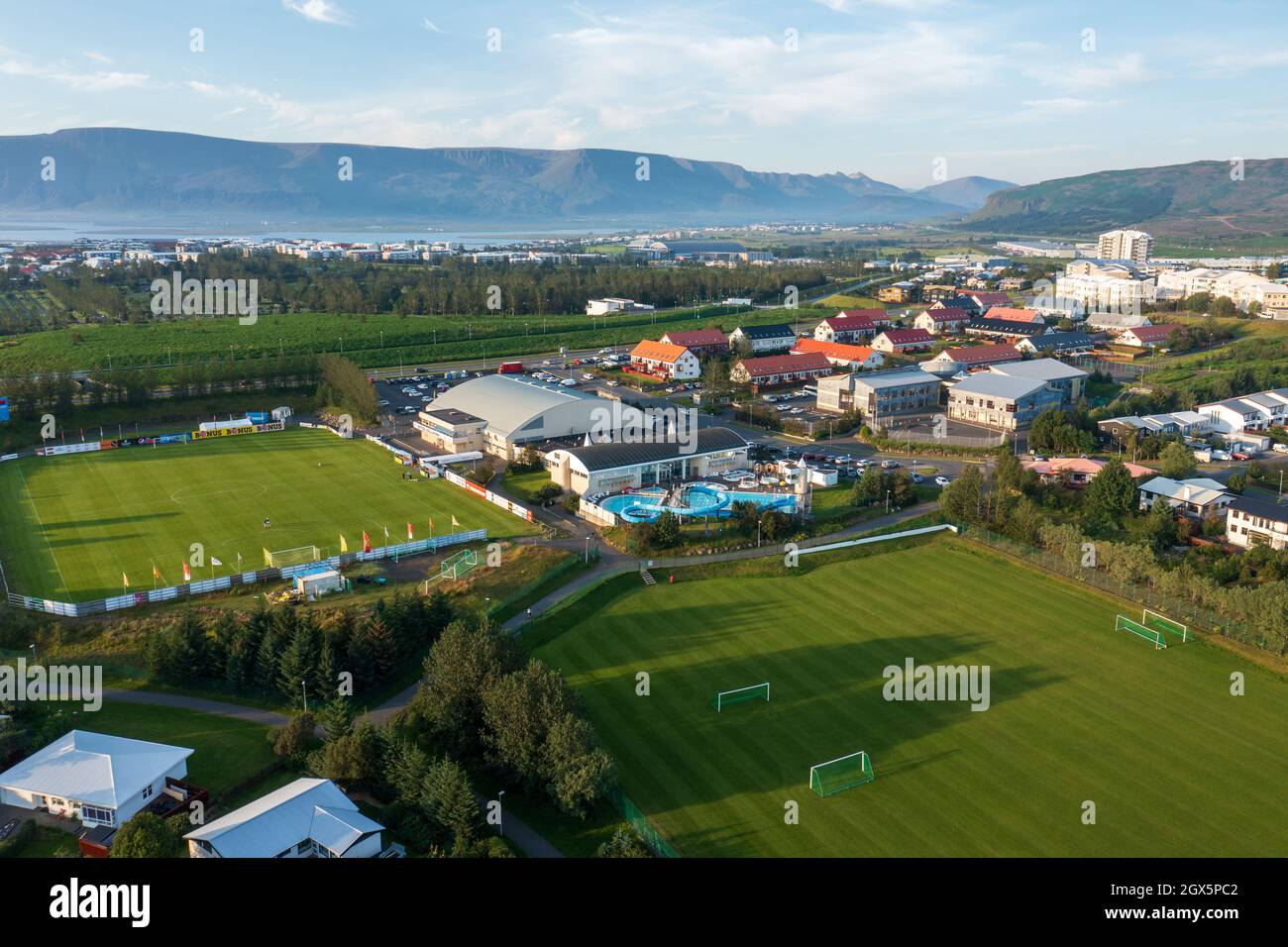 Football pitch aerial iceland hi-res stock photography and images - Alamy