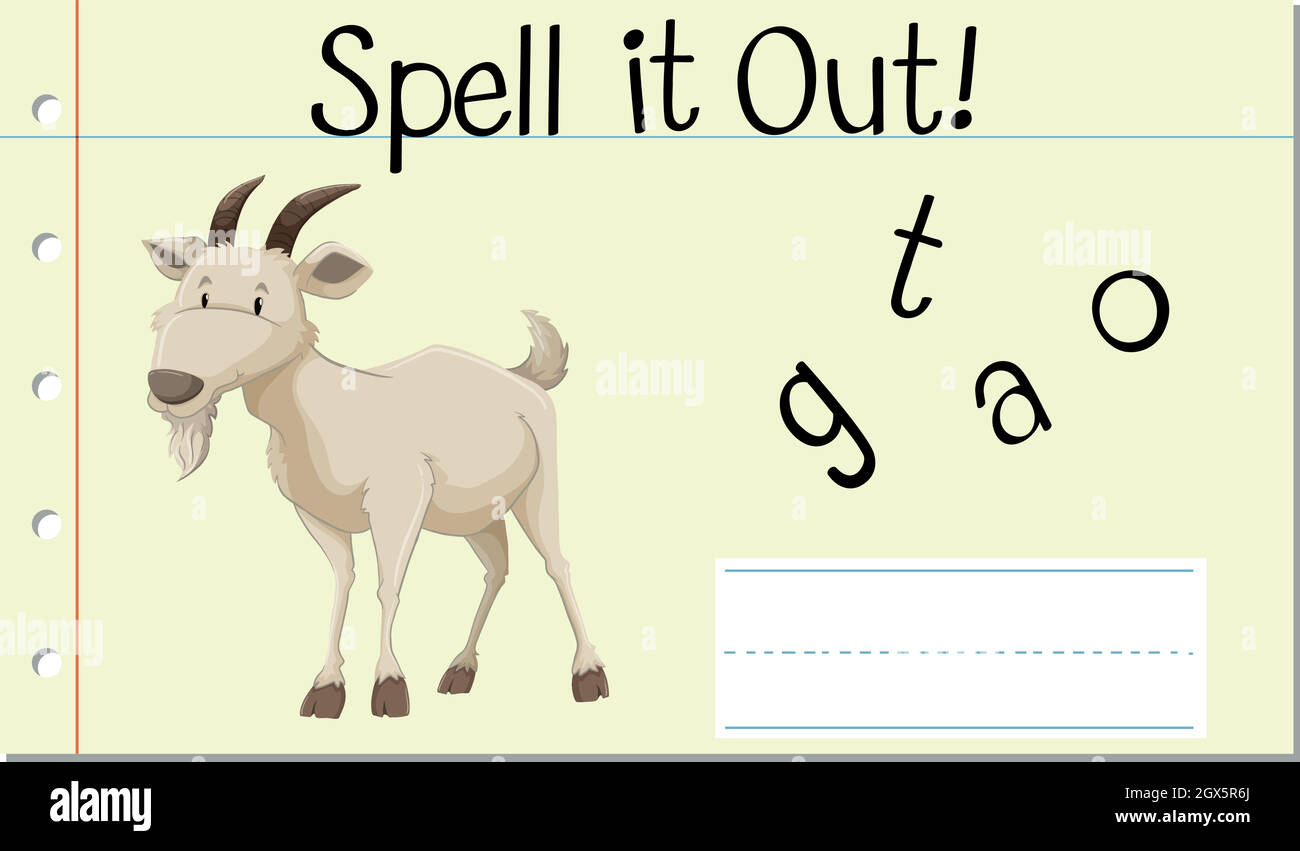 Spell English word goat Stock Vector Image & Art - Alamy