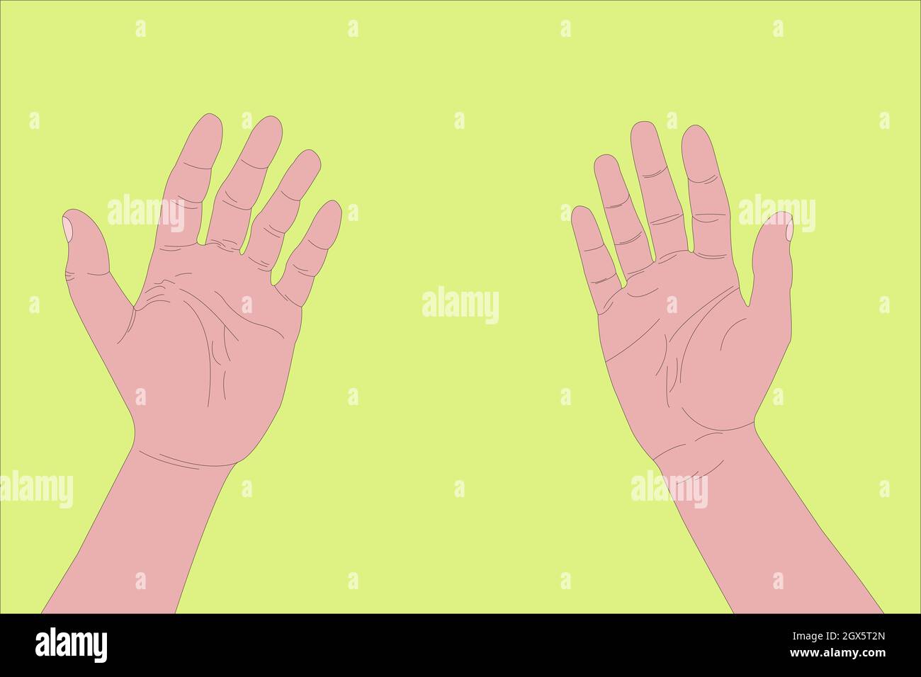Hands on a clean background. Vector. Wash your hands. Illustration for ...