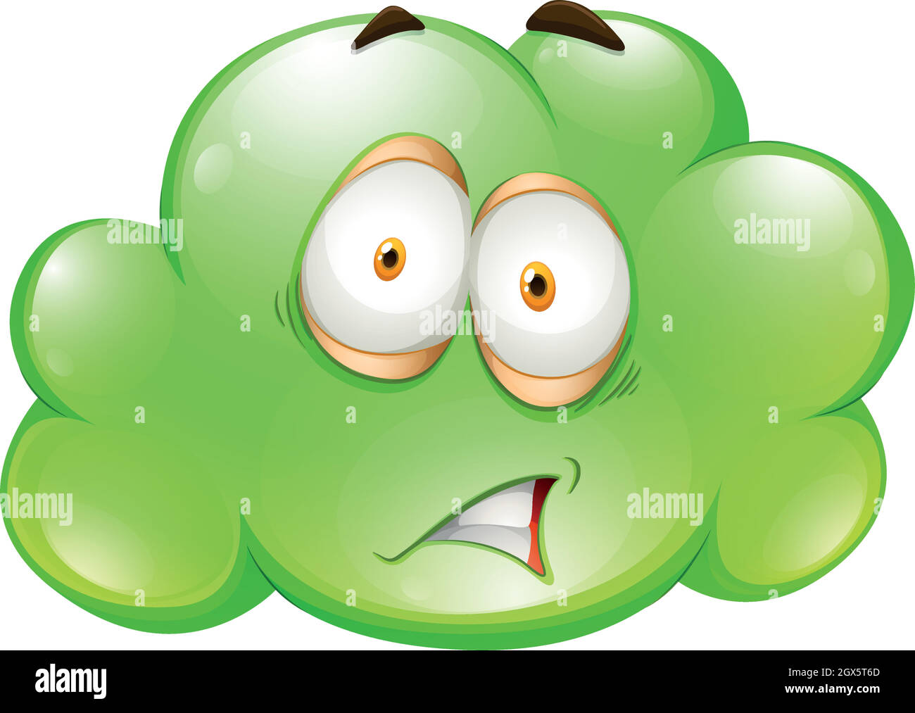 Green cloud with nervous face Stock Vector Image & Art - Alamy