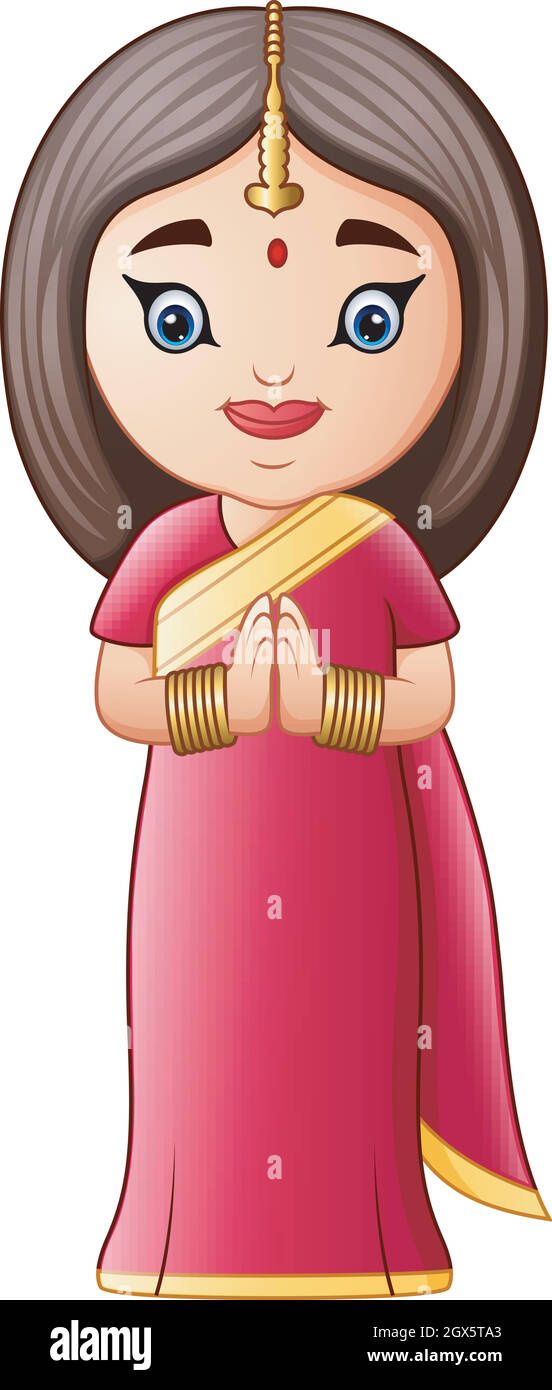 Woman wearing red sari Stock Vector Images - Alamy