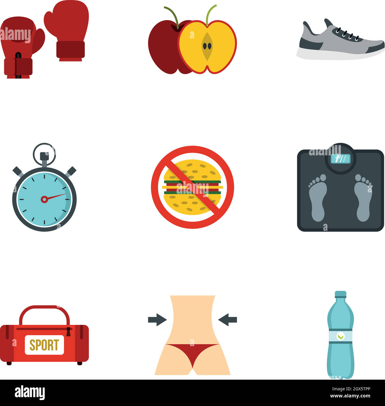 Fitness and diet icons set, flat style Stock Vector Image & Art - Alamy