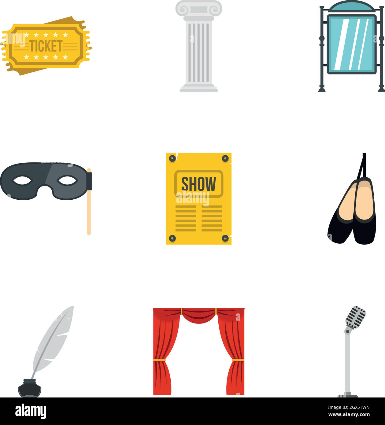 Performance icons set, flat style Stock Vector Image & Art - Alamy