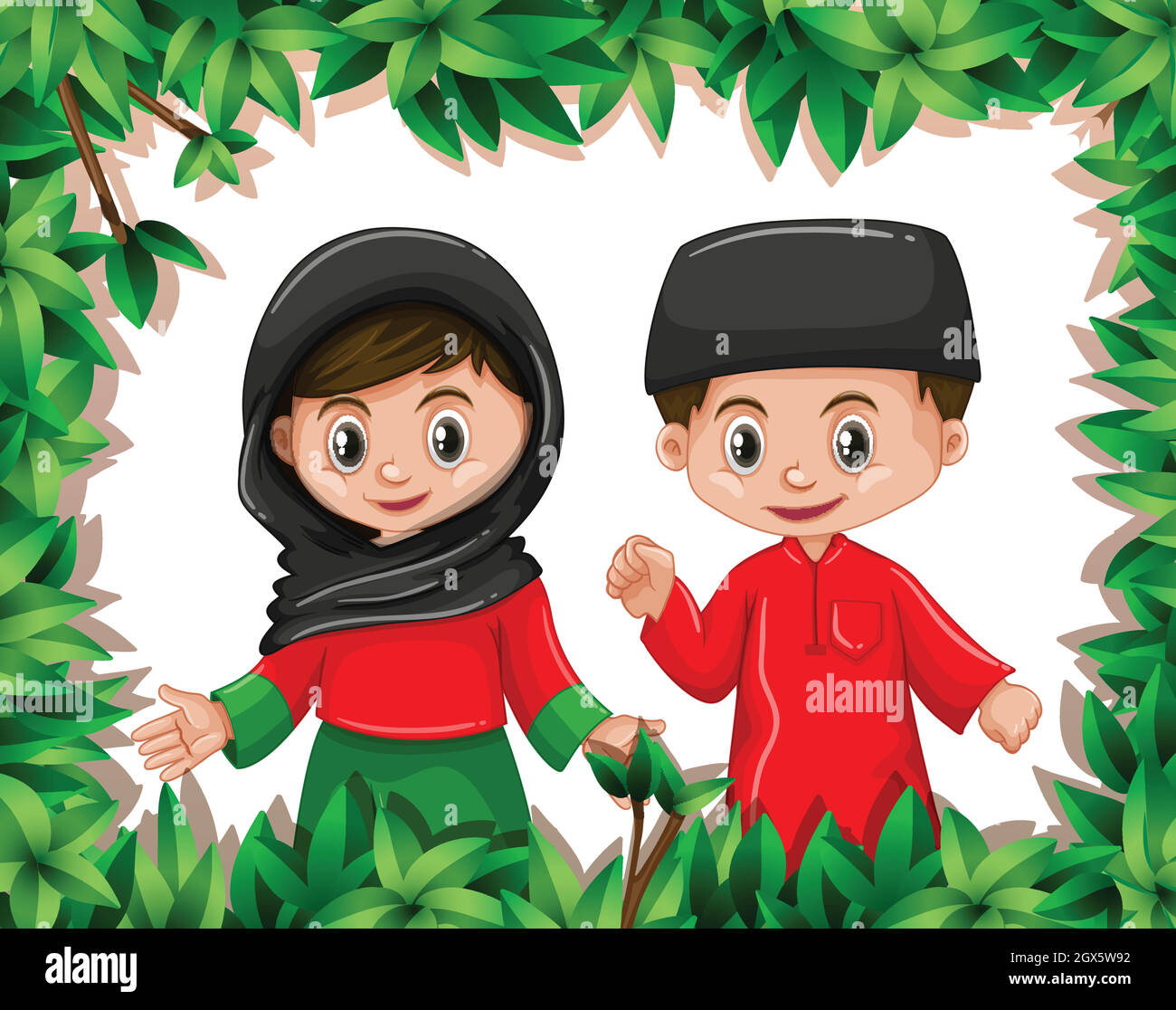 Friends with a nature frame Stock Vector Image & Art - Alamy