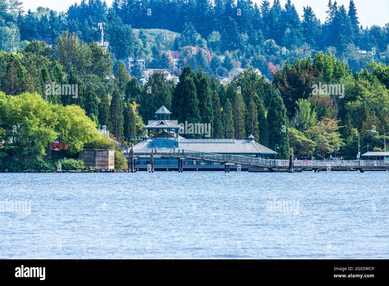 A view of the shoreline of Coulon Park in Renton, Washington Stock ...