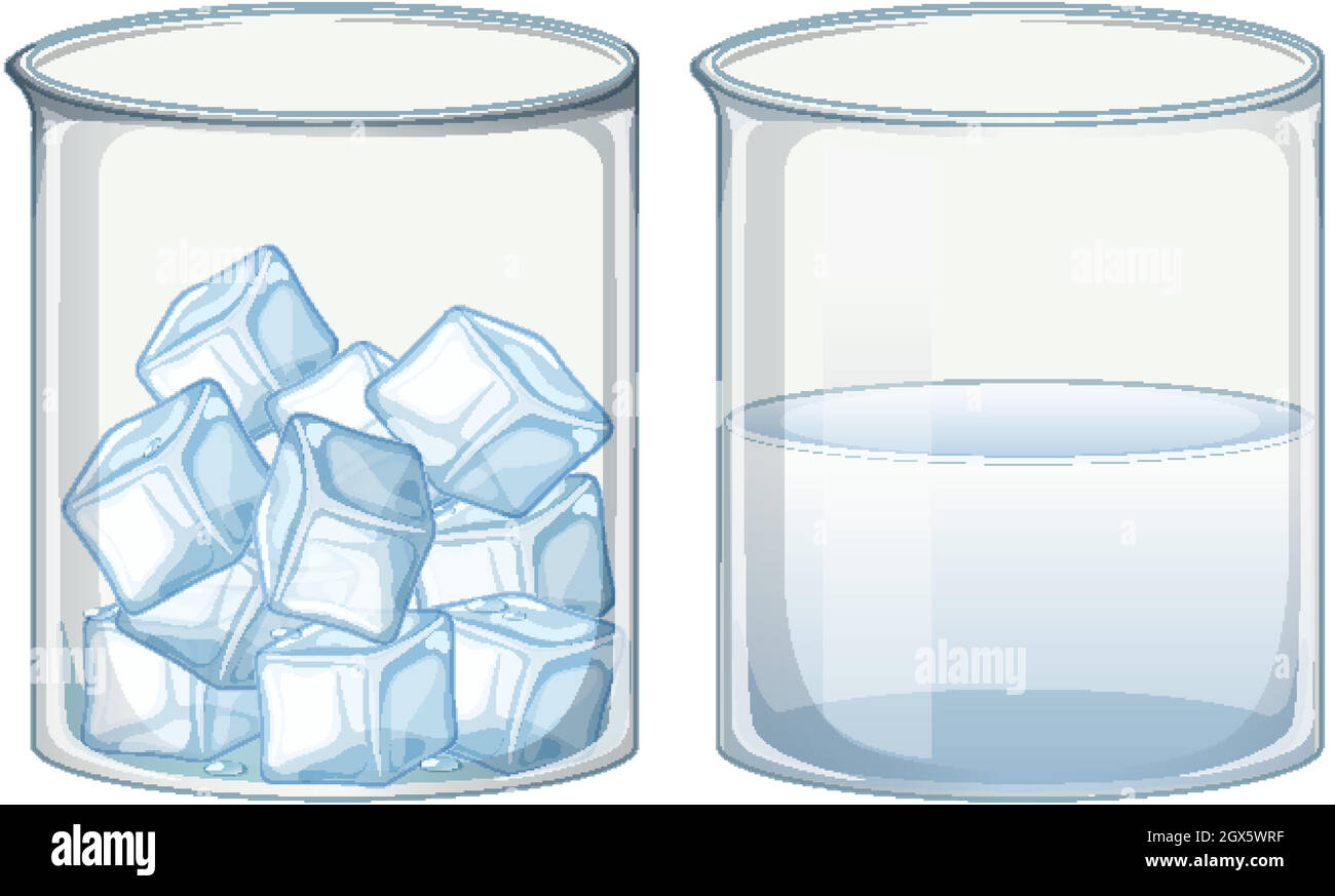 Two glass with ice and water Stock Vector Images - Alamy