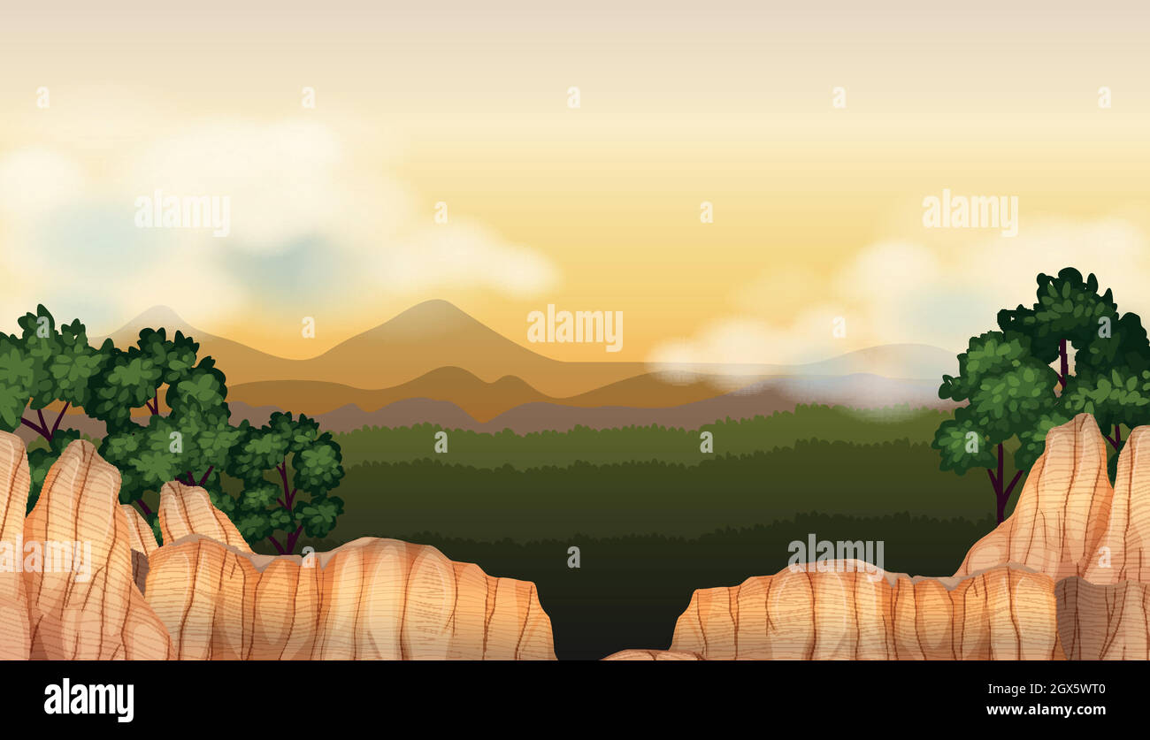 Landscape mountain valley in Stock Vector Images - Alamy