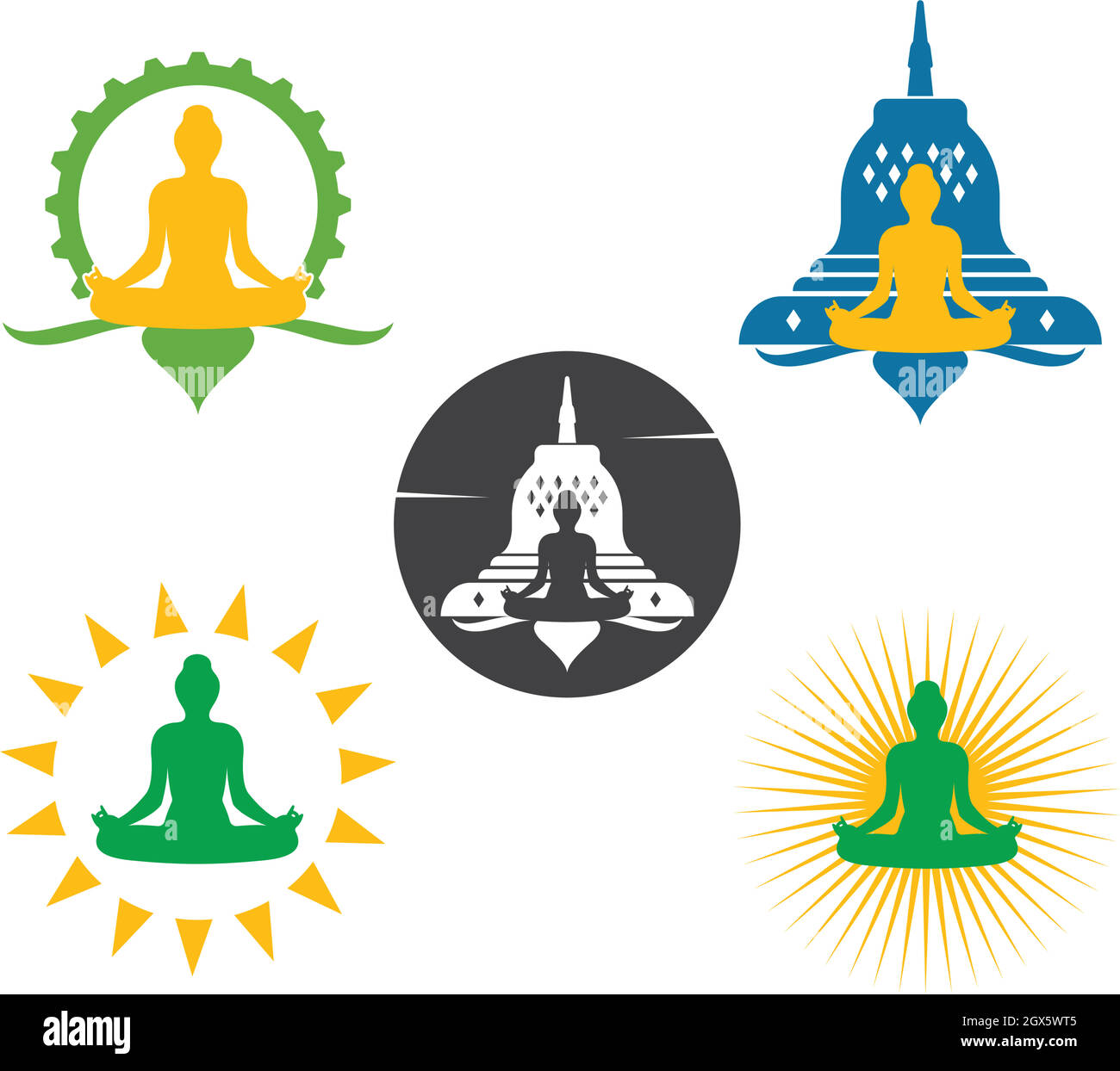 Meditation logo template vector icon Stock Vector Image & Art - Alamy