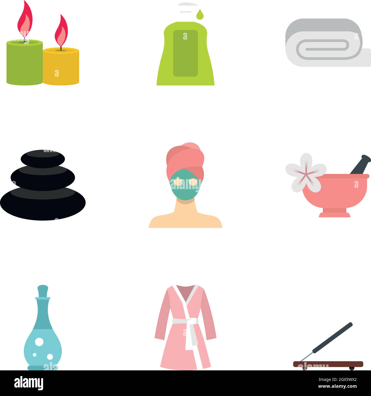 SPA icons set, flat style Stock Vector Image & Art - Alamy