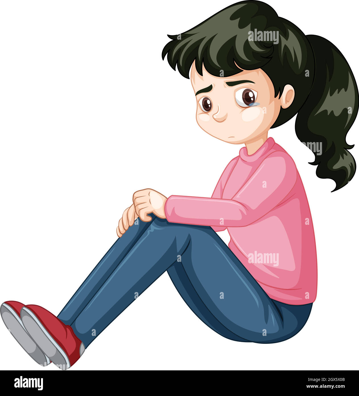 Sad Teenage Girl Cartoon