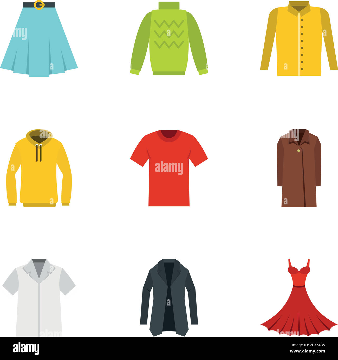 Different clothes icons set, flat style Stock Vector Image & Art - Alamy