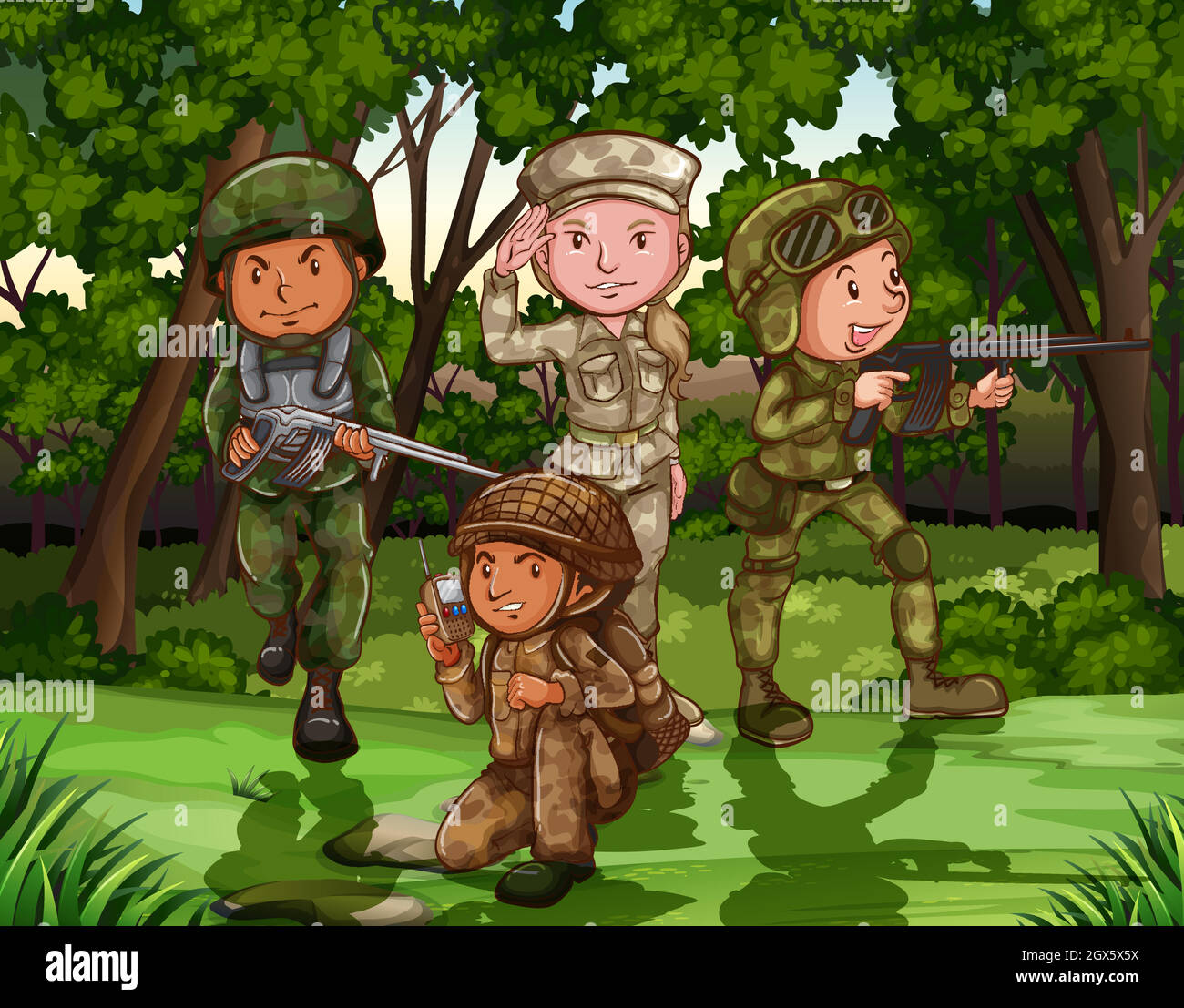 Soldiers and nature Stock Vector Images - Alamy