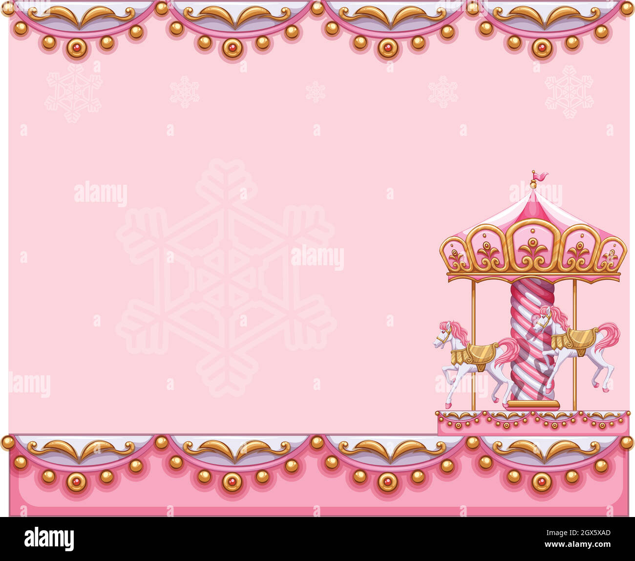A stationery template with a merry-go-round ride Stock Vector Image ...