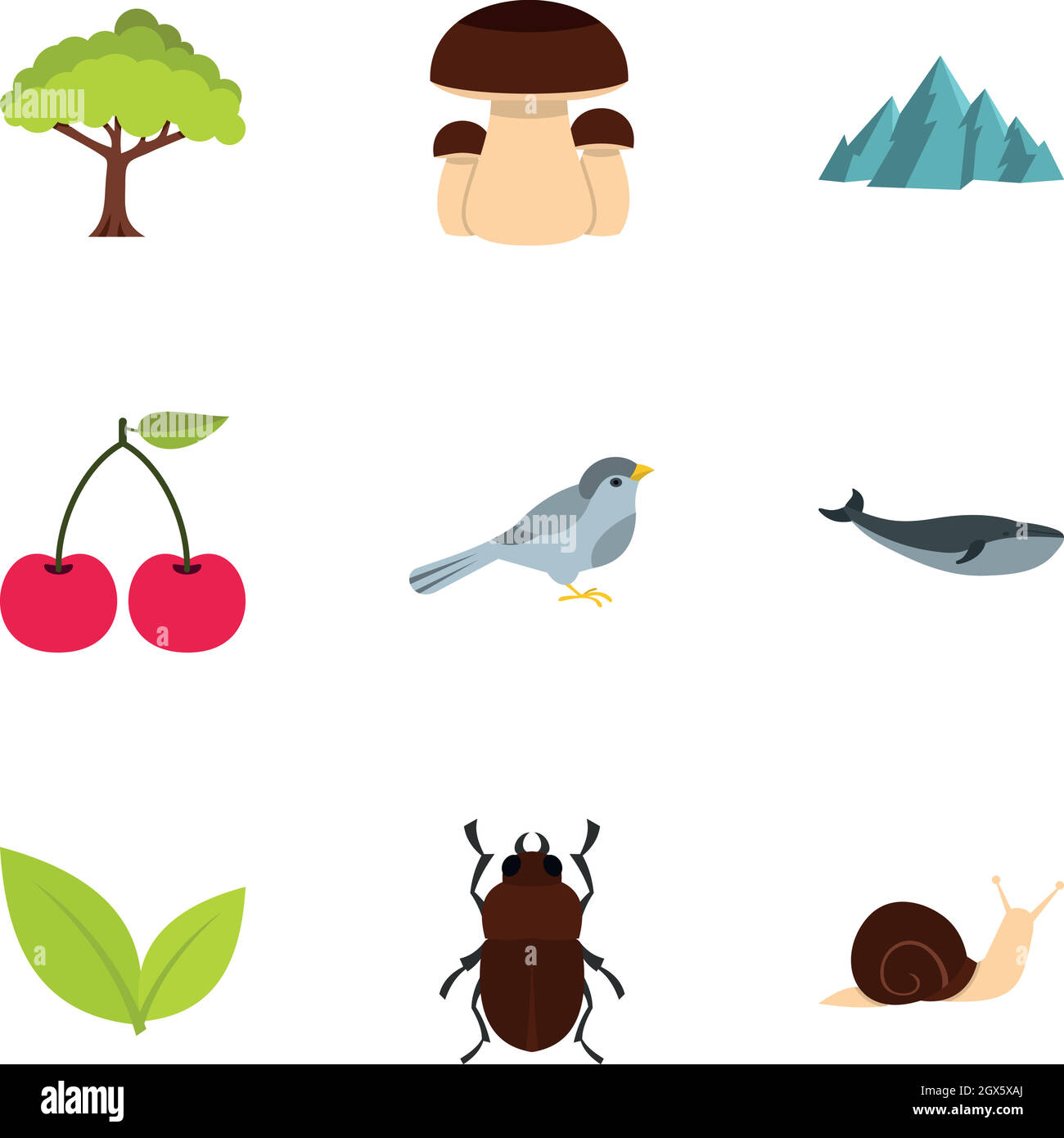 Nature icons set, flat style Stock Vector Image & Art - Alamy