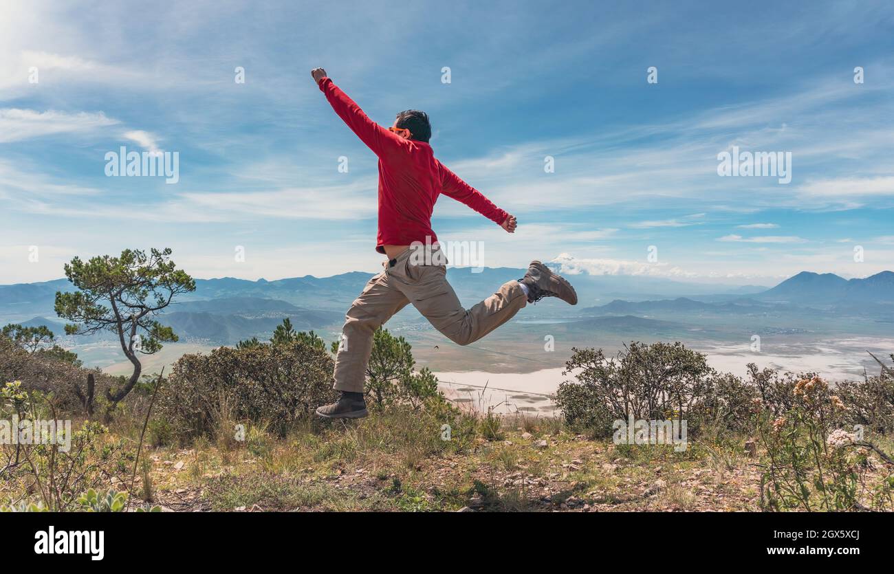 Hispanic man doing workout exercises in the fresh air in Veracruz ...
