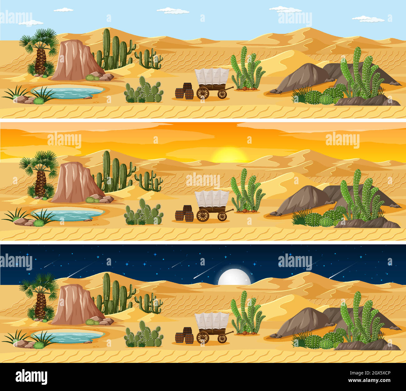 Desert Landscape In Different Time In A Day Stock Vector Image Art desert-landscape-in-different-time-in-a-day-stock-vector-image-art