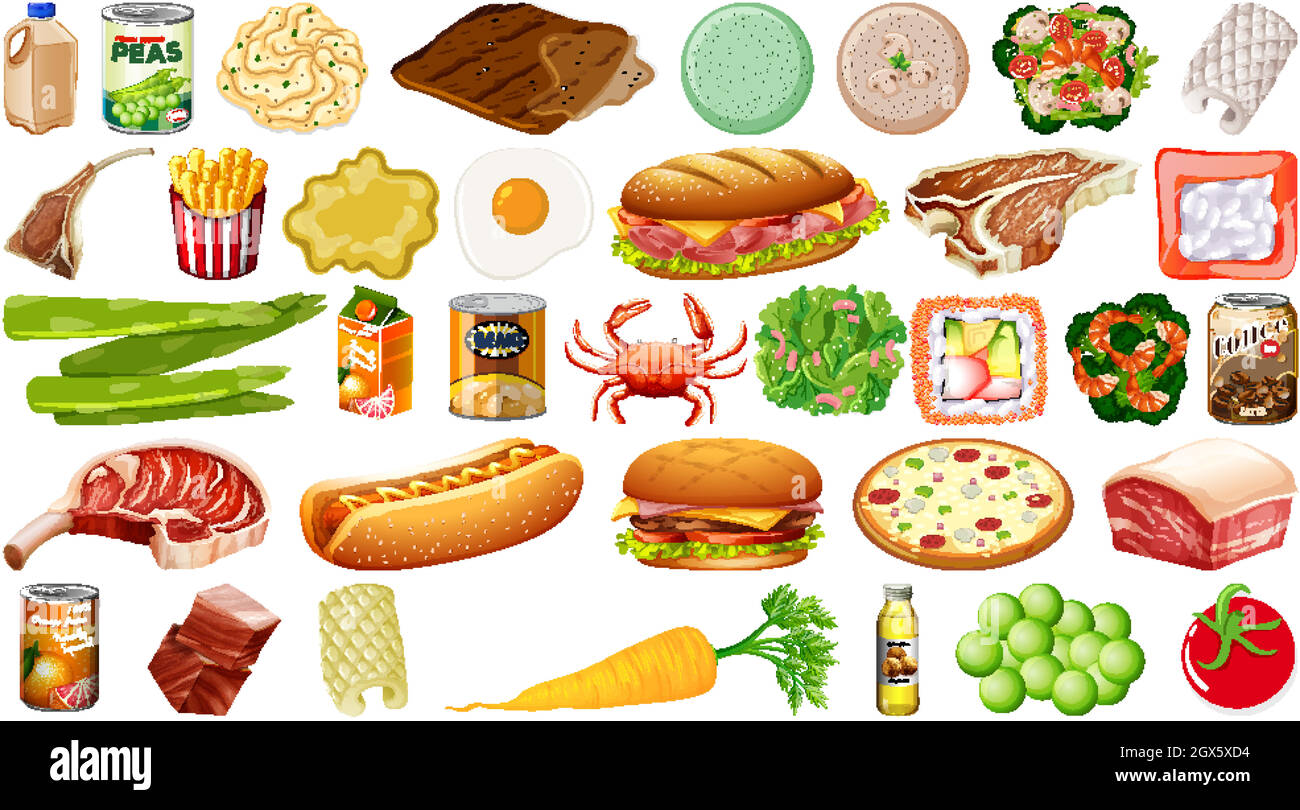 Set of food isolated Stock Vector Image & Art - Alamy