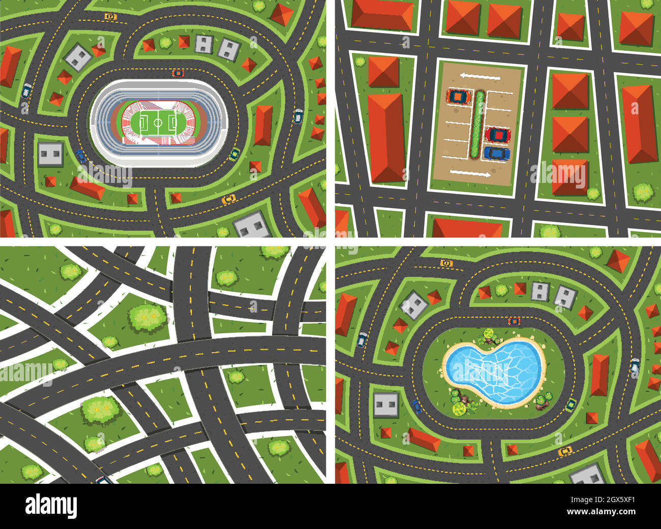 Ariel view village Stock Vector Images - Alamy