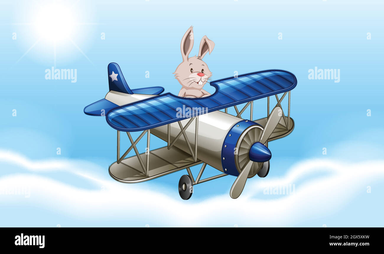 Rabbit flying an airplane Stock Vector Image & Art - Alamy