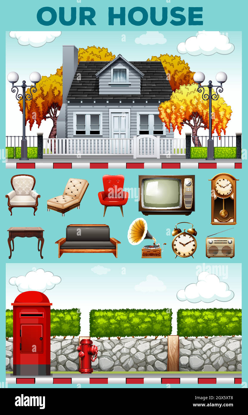 Real furniture Stock Vector Images - Alamy
