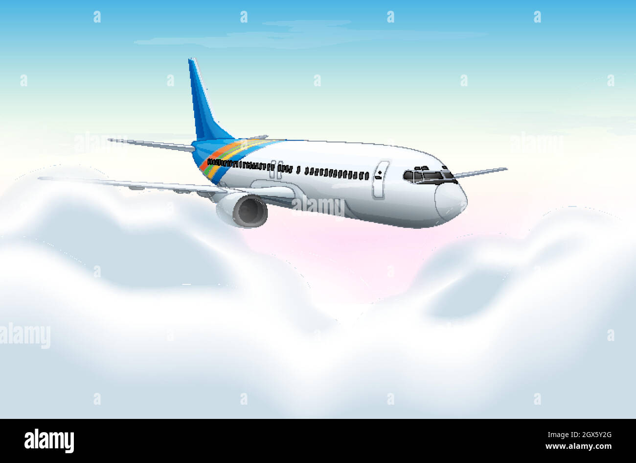 Vector drawing airplane in Stock Vector Images - Alamy